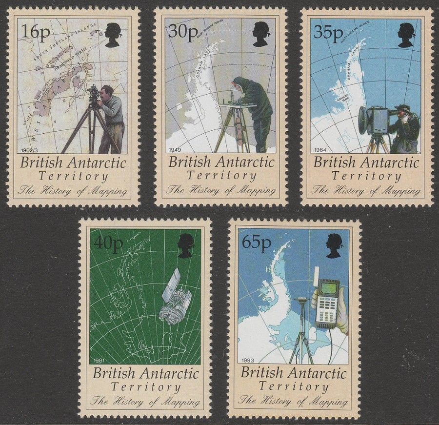 British Antarctic Territory 1998 Mapping Set Mint SG281-285 c £15 BAT ...