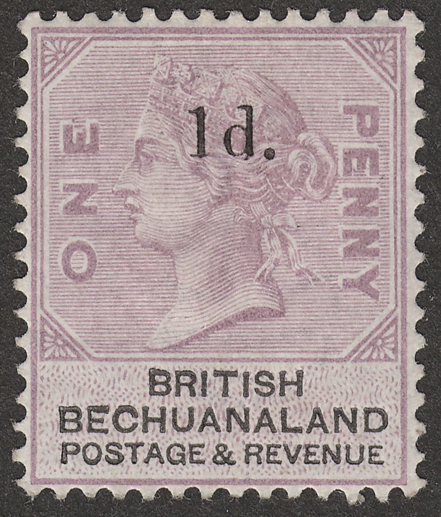 British Bechuanaland 1888 Qv 1d On 1d Lilac And Black Mint Sg22