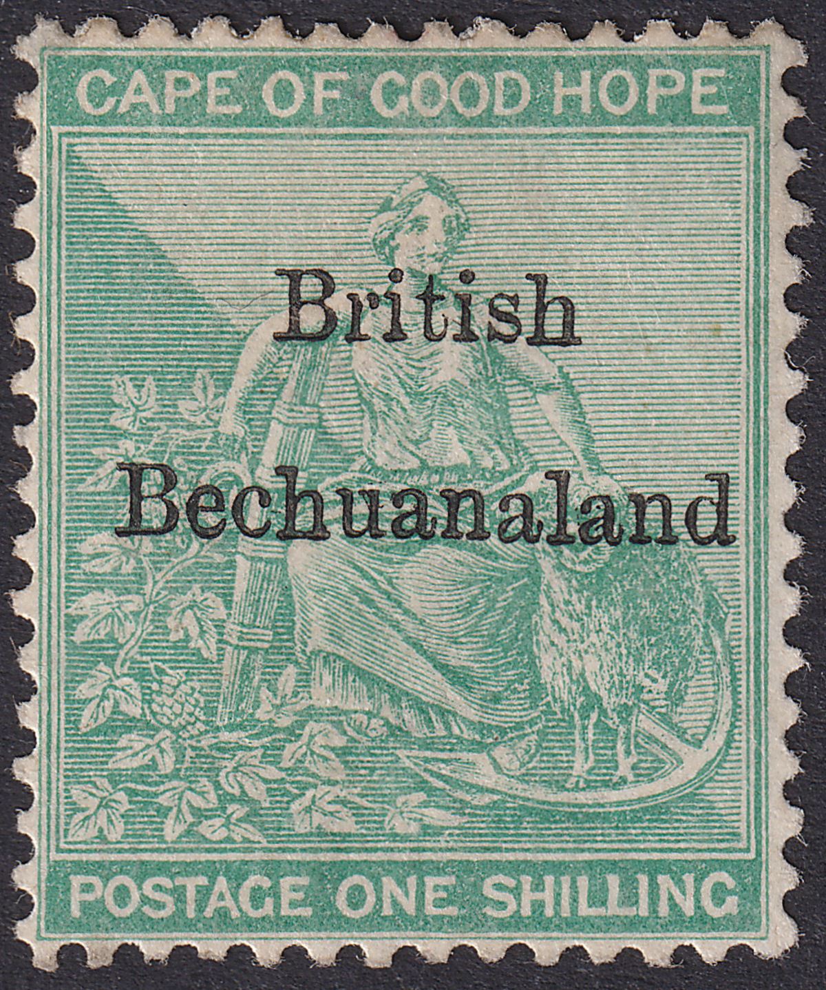 British Bechuanaland 1885 QV Overprint on COGH 1sh Green Mint SG8 cat £ ...