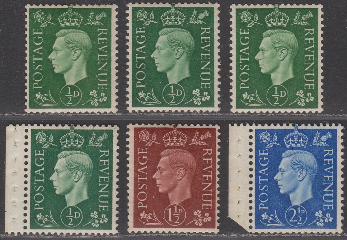 King George VI 1937-38 Watermark Sideways / Inverted ½d, 1½d, 2½d Mint ...