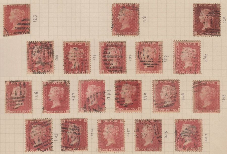 Queen Victoria 1d Penny Red Plates Used Collection - over 60 - British ...