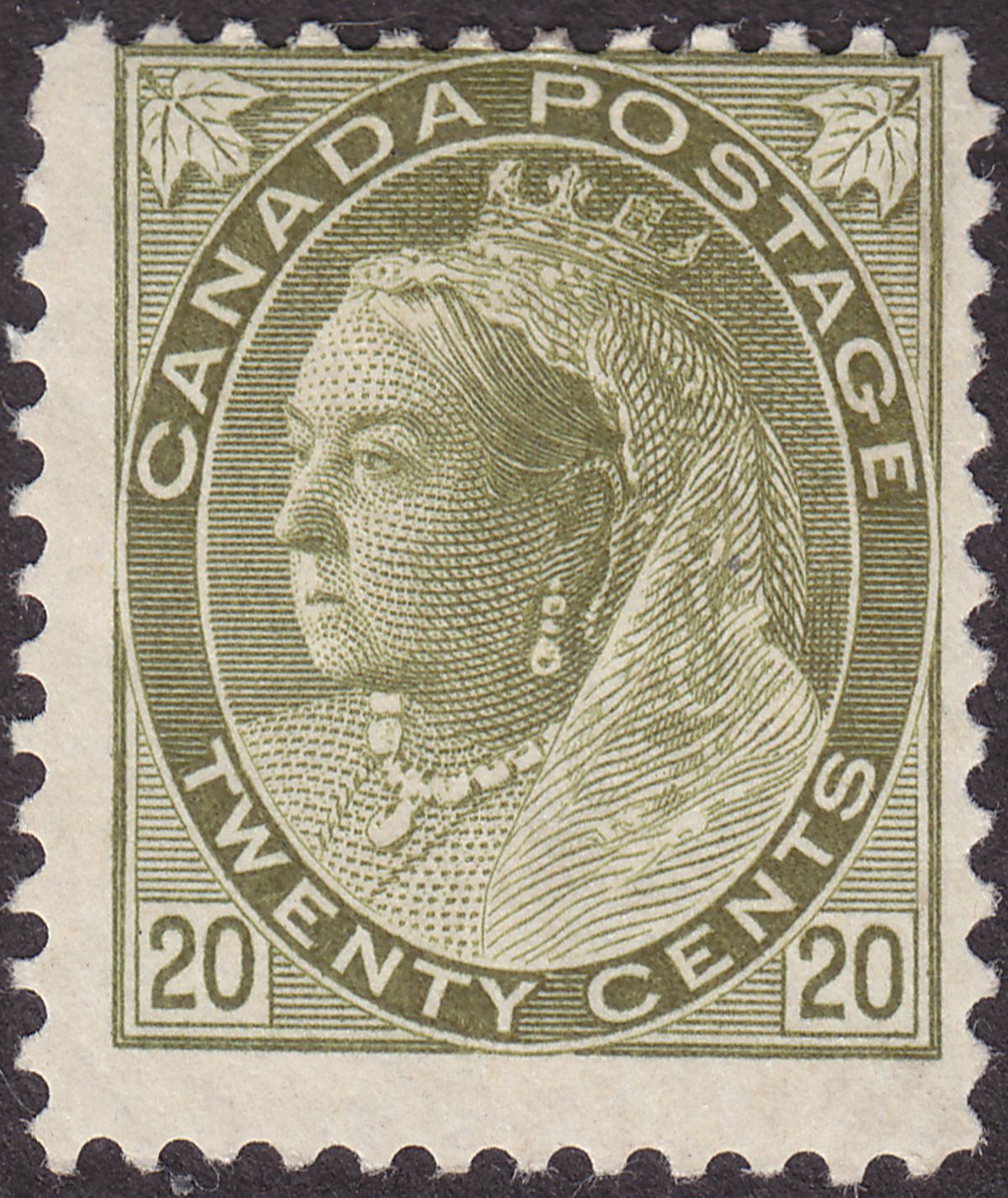 Canada 1900 Queen Victoria 20c Olive-Green Mint SG165 cat £325 ...