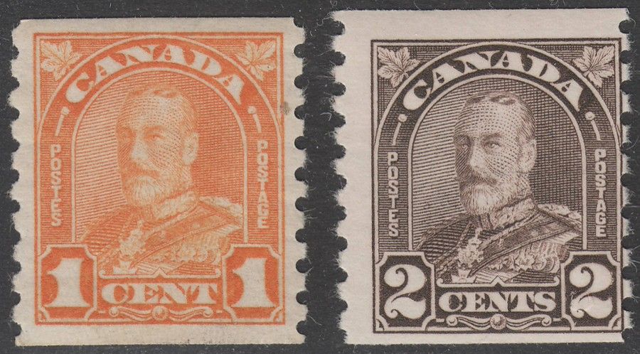 Canada 1930-31 King George V 1c Orange, 2c Brown imperf x 8½ Mint SG304 ...