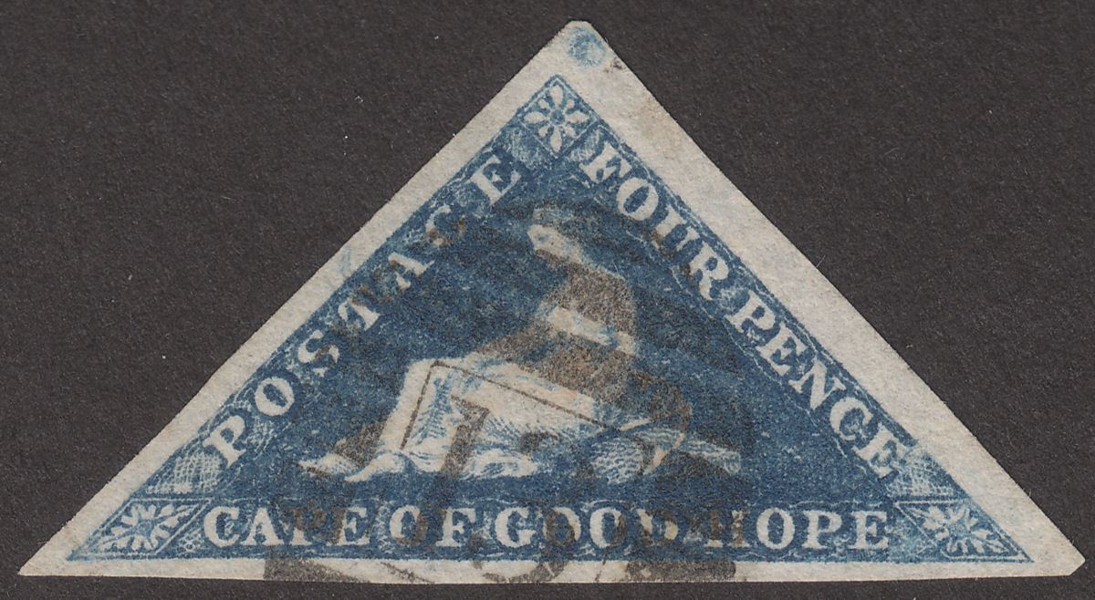 Cape of Good Hope 1864 QV Triangle 4d Deep Blue Used SG19? Numeral 13 ...