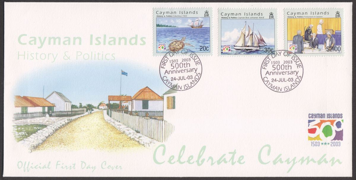 Cayman Islands 2003 500th Anniv of Islands Set of 4 Official First Day ...