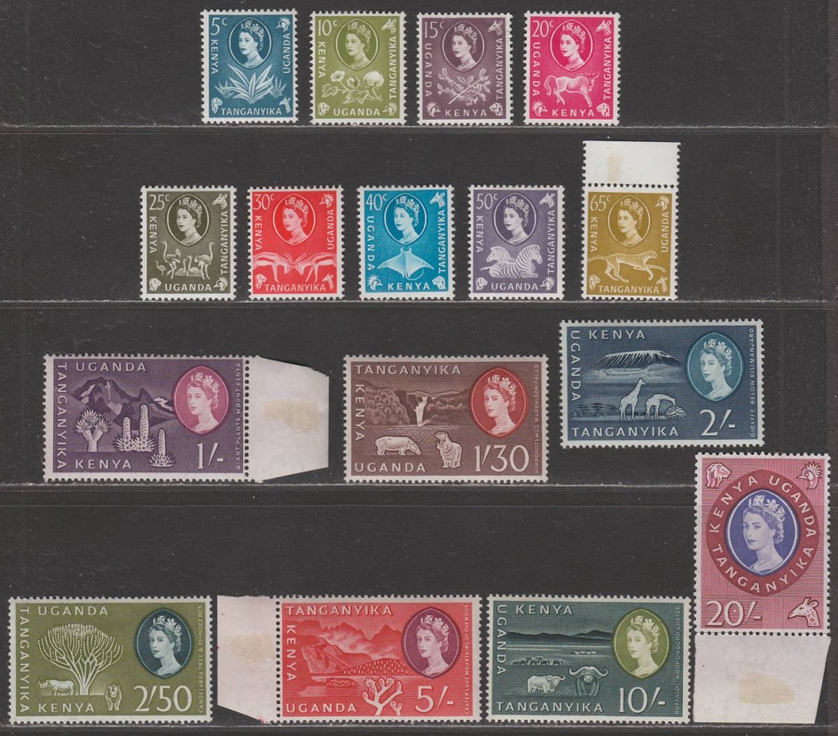 Kenya Uganda Tanganyika 1960 Queen Elizabeth II Set Mint SG183-198 cat ...