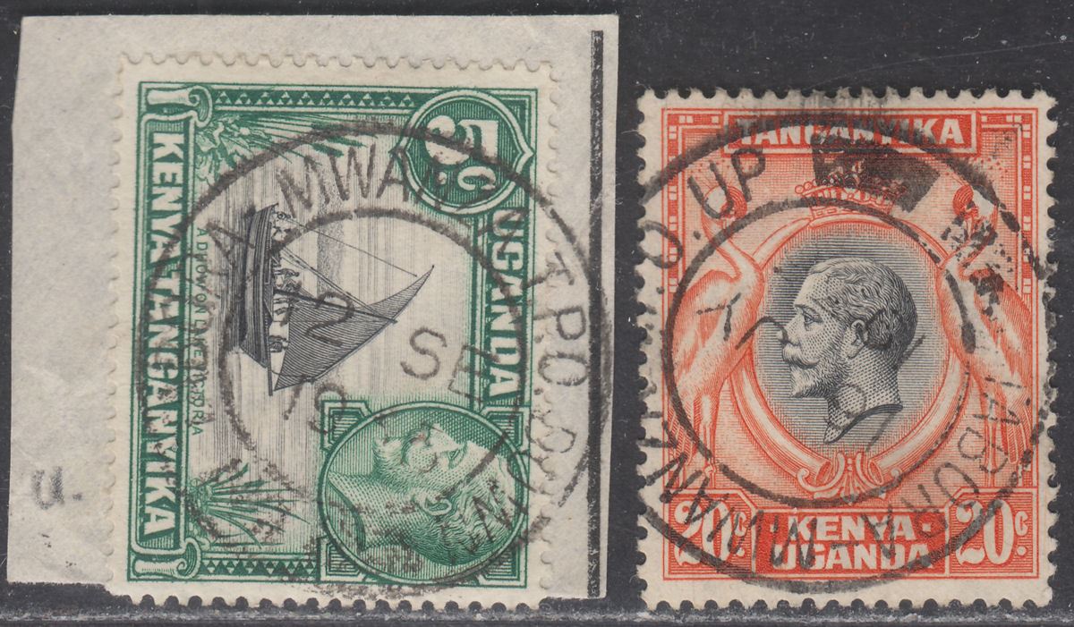 Kenya Uganda Tanganyika 1935 KGV 5c 20c Used TABORA-MWANZA TPO Up Down ...