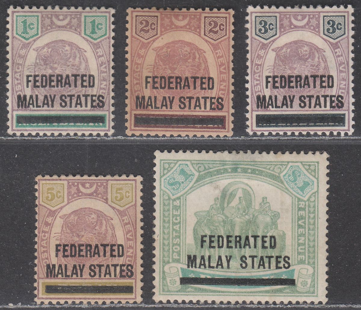 Federated Malay States 1900 QV Overprint Selection to $1 Mint FAULTS ...
