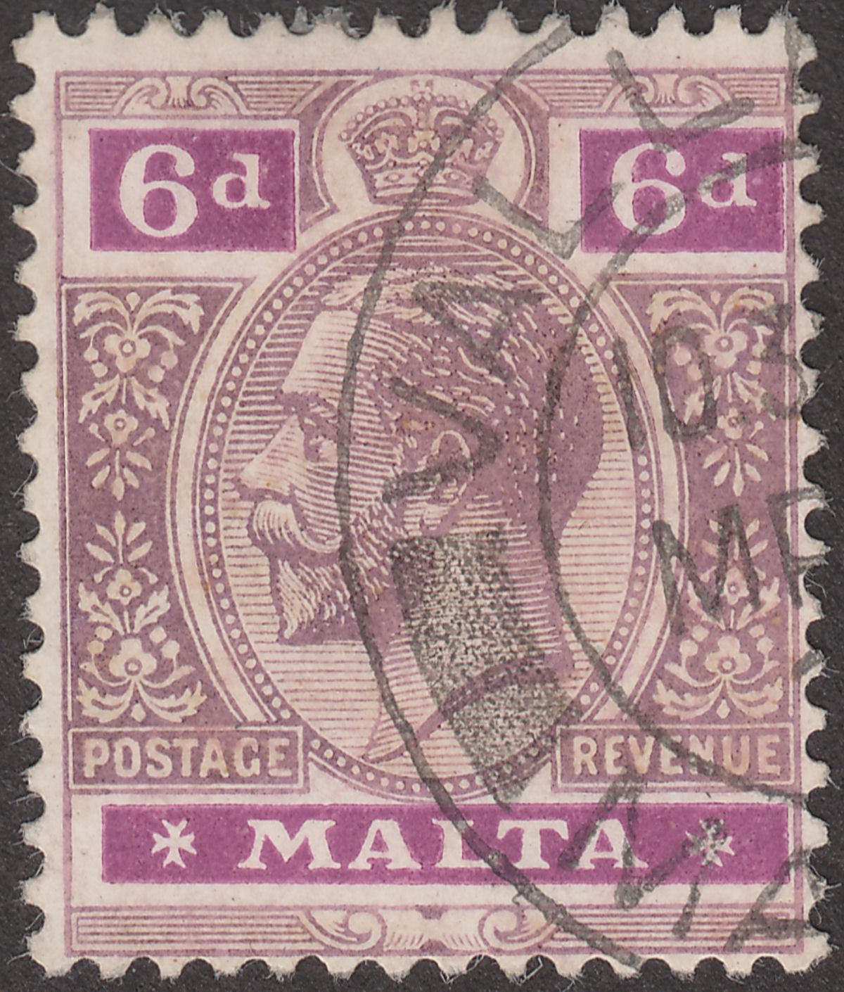 Malta 1922 KGV 6d Dull and Bright Purple Used SG102 cat £85 - British ...