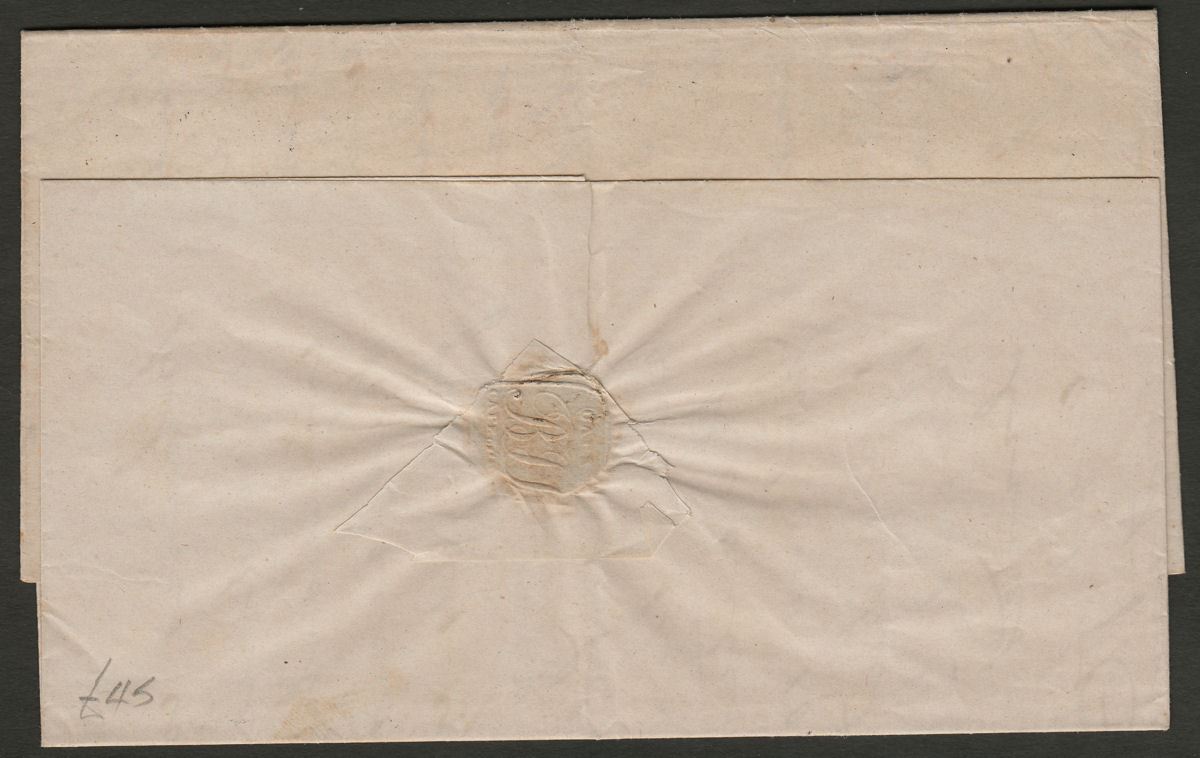 Mauritius 1853 Incoming Entire from Cape Town w Packet Letters Oval by ...