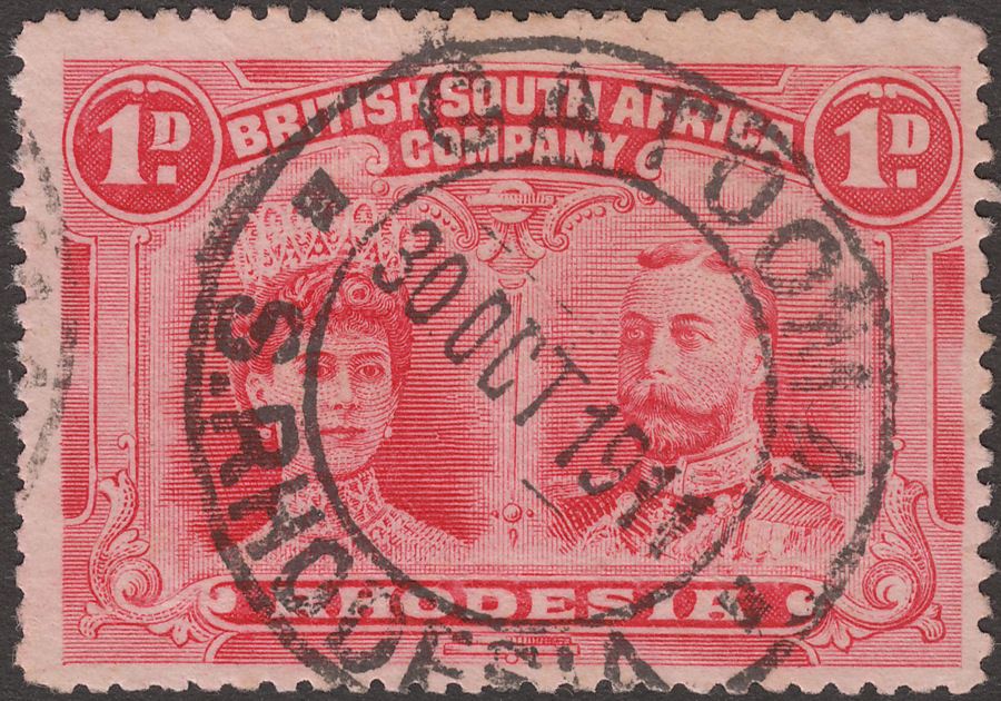 Rhodesia 1911 KGV Double Head 1d Used with GATOOMA Postmark - British ...