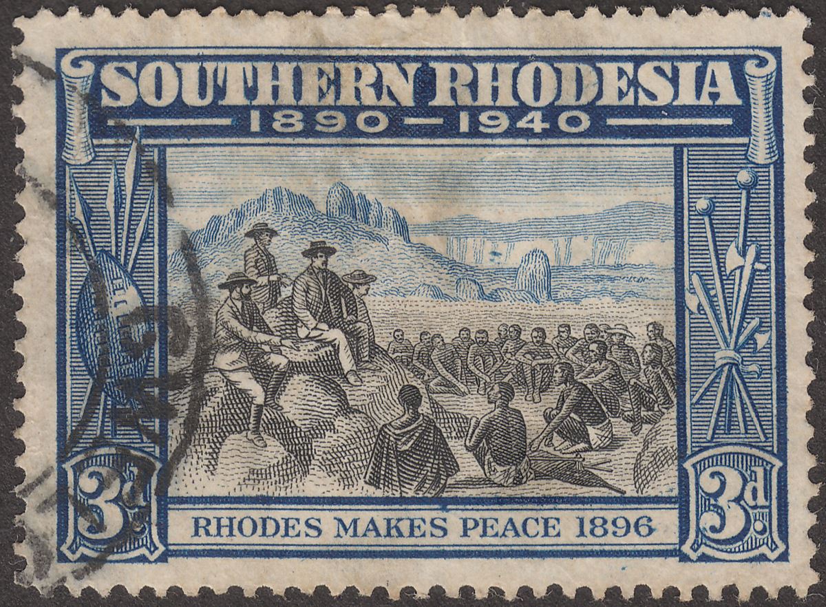 Southern Rhodesia 1940 KGVI 3d with Cave Flaw Variety Used SG57a c£140 ...