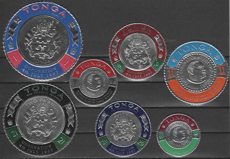 Tonga 1967 Coronation Silver Foil Coin set 14 Cat £11 - British ...