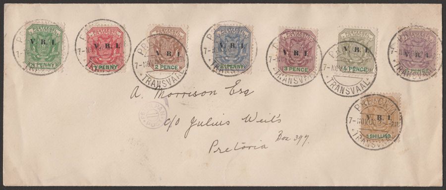 Transvaal 1900 QV VRI Opt Multi-Stamp Local Cover Used - Pretoria Peter ...